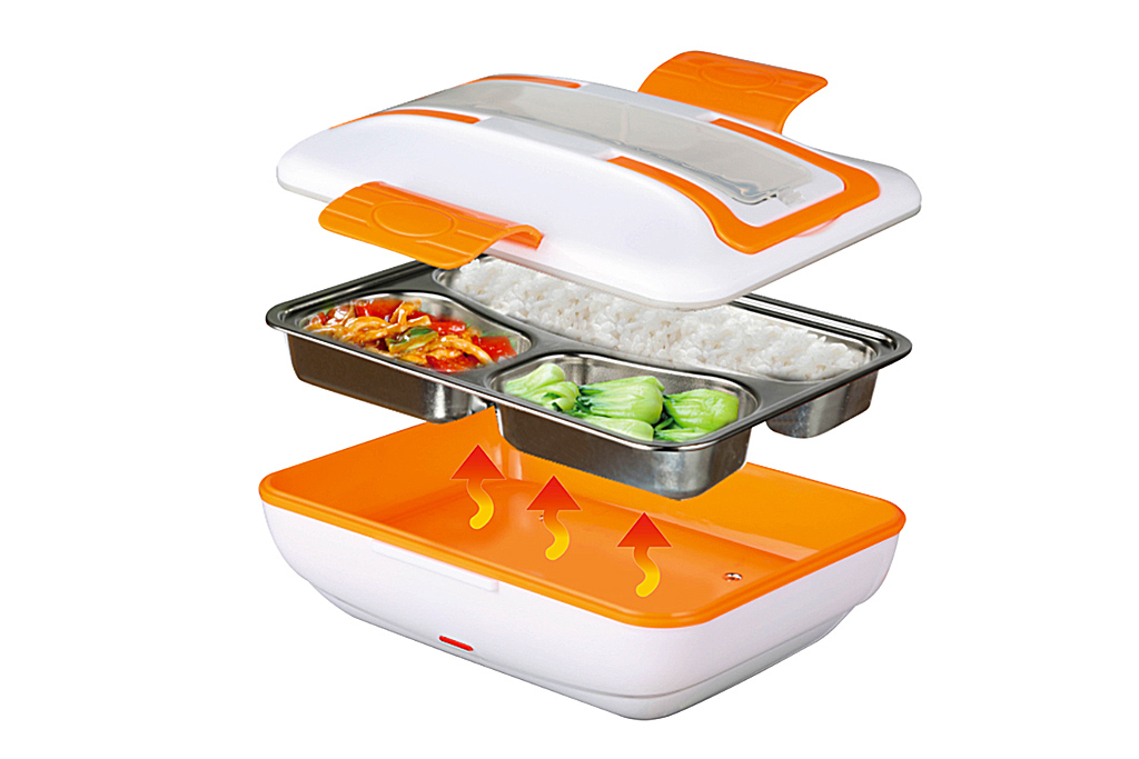 Ohřívací box na jídlo do auta i kanceláře, oranžový | Velkoobchod a ...
